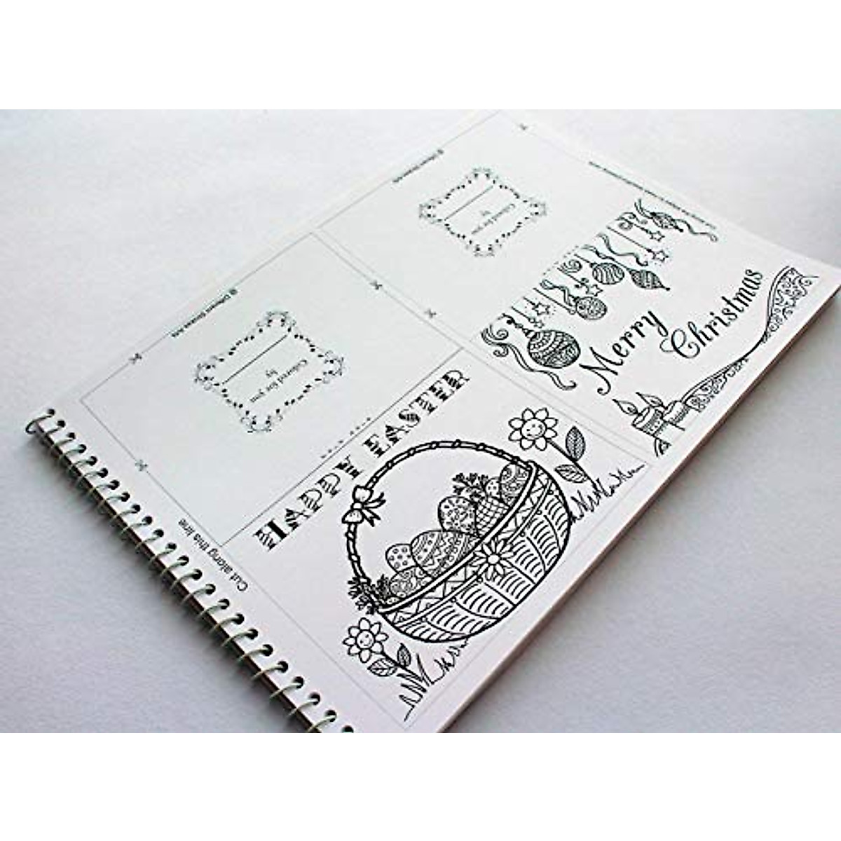 Coloring book of greeting cards: 24 handmade foldable cards to color | Premium Handmade Paperback Spiral Bound Coloring Book | Art and Sip Party, DIY Kit, Party favor | Easy & fun drawings to color