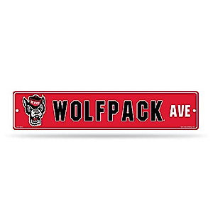 Rico Industries NCAA North Carolina State Wolfpack Street Sign, 5 x 24-inches