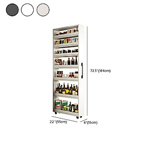 NIUYAO 7 Tier Standing-Shelf with Wheels Wooden Narrow Buffet Server Storage Shelf Freestanding Shelves Units for Home Kitchen Bakers Closet Pantry -Grey 22" L x 6" W x 72" H