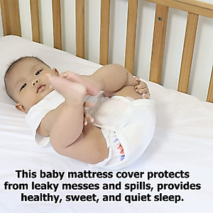 Jundetye Waterproof Crib Mattress Protector Pad, Toddler and Baby Crib Mattress Cover, Protective Sheet for Infant Boys and Girls Bedding Sets, 28''x 52''