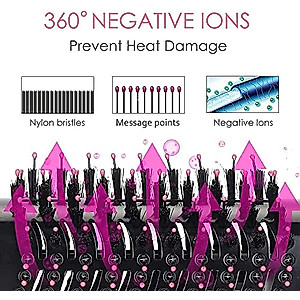 Hair Dryer Brush Blow Dryer Brush in One, Professional Hot Air Brush 4 in 1 One Step Hair Dryer and Styler Volumizer with Negative Ion for Drying, Straightening, Curling, Salon for All Hair Types