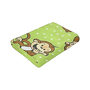 Uyomarer Funny Monkeys Green Throw Blanket Soft Throws for Adult Kids Summer Blanket for Couch Bed Sofa, Black, 50x40