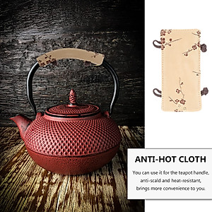 Pan Handle Covers Tea Kettle Handle Cover Tea Pot Hot Handle Cover Sleeve Vintage Cloth Pot Pan Grip Handle Holder Sleeves Mitt Glove for Home Kitchen B