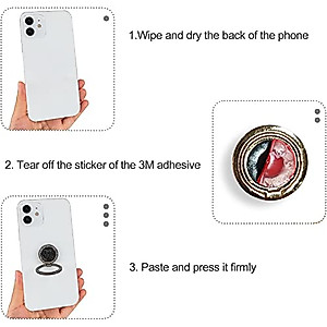 Bonoma Cute Love Heart Phone Ring Holder,4 Pack Ring Stand for Cell Phone Universal Finger Ring Stand Grip Kickstand Ring,360° Rotation Universal Stylish Stand Compatible with All Smartphones