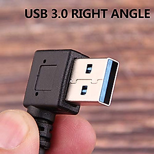 USB C 90 Degree Right Angle Cable Extension USB 3.0 Type c Cable Left & Right Angle Male by Oxsubor(20CM,8IN)(2 Pack)