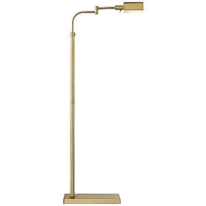 Possini Euro Design Keegan Traditional Swing Arm Pharmacy Floor Lamp 54 1/4" Tall Warm Gold Adjustable Metal Shade Decor for Living Room Reading House Bedroom Home Office House