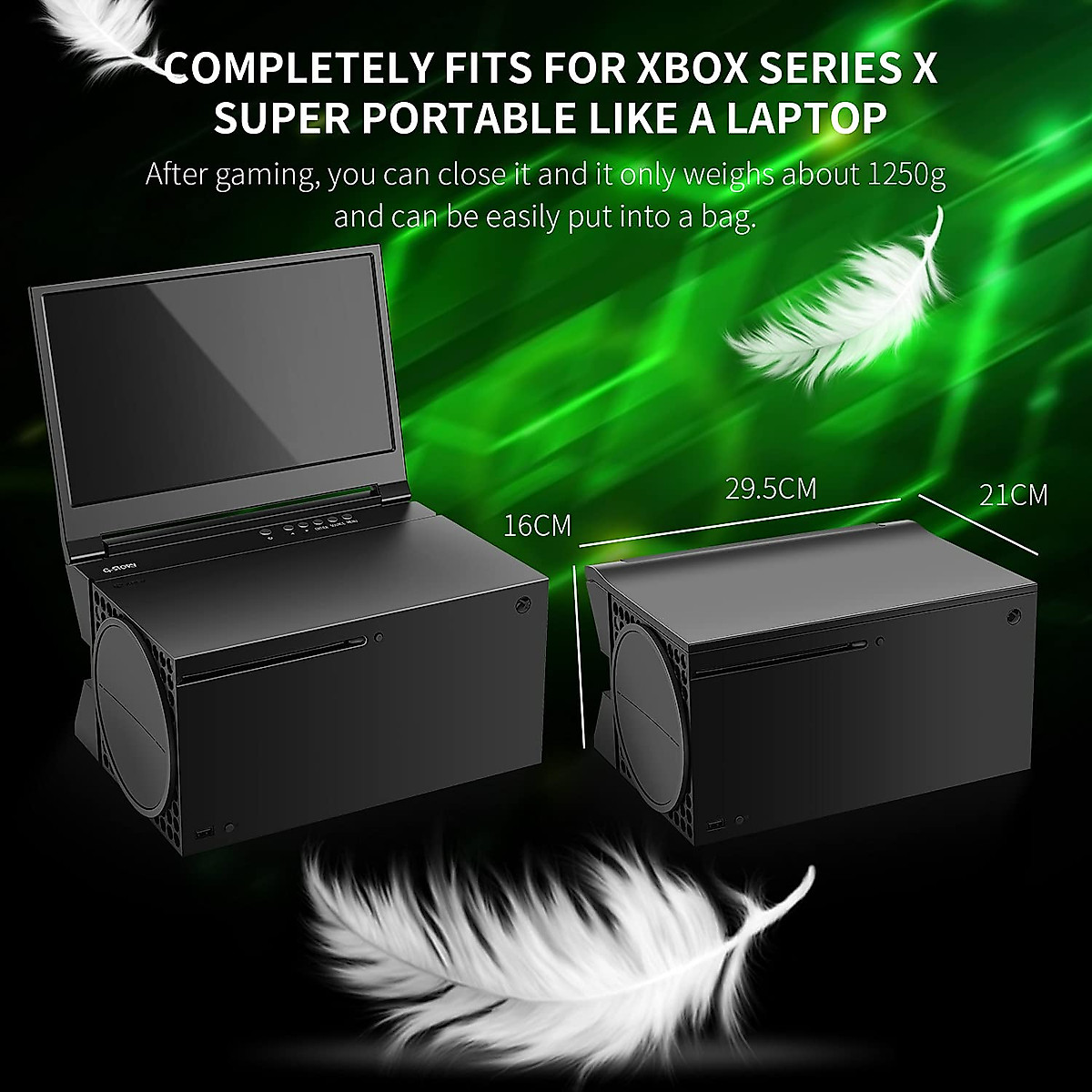 G-STORY 12.5‘’ Portable Monitor for Xbox Series X, UHD 4K Portable Gaming Monitor IPS Screen for Xbox Series X（not Included） with Two HDMI, HDR, Freesync, Game Mode, Travel Monitor for Xbox Series X