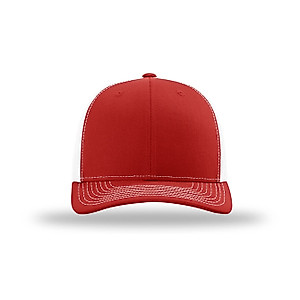 Custom Richardson Mesh Back Trucker Hat with Personalized Text Front & Back for Men – Customize Your Own Unique Hat! (Red/White)