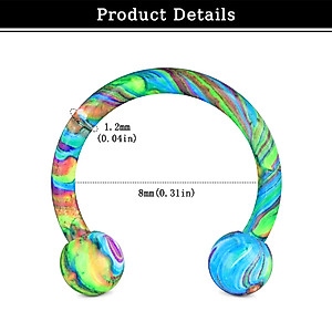 Mayhoop 16G Stainless Steel Horseshoe Nose Septum Rings Piercing Jewelry Cartilage Helix Tragus Earring Hoop Lip Horseshoe Piercing Retainer for Women Men 8mm