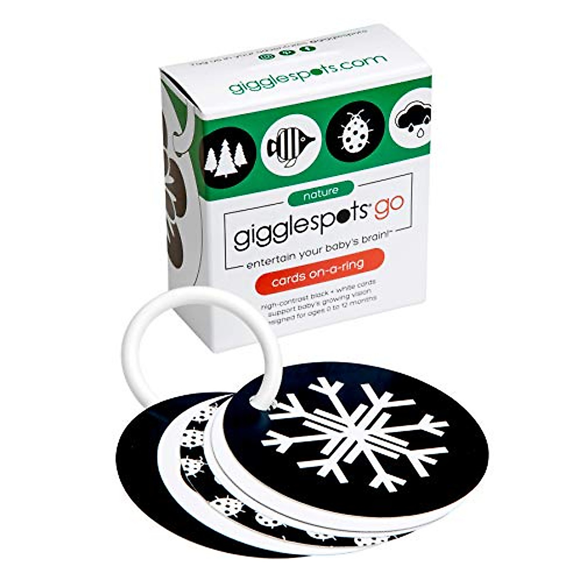 Gigglespots: Black and White Baby Flashcards (Nature On-a-Ring)