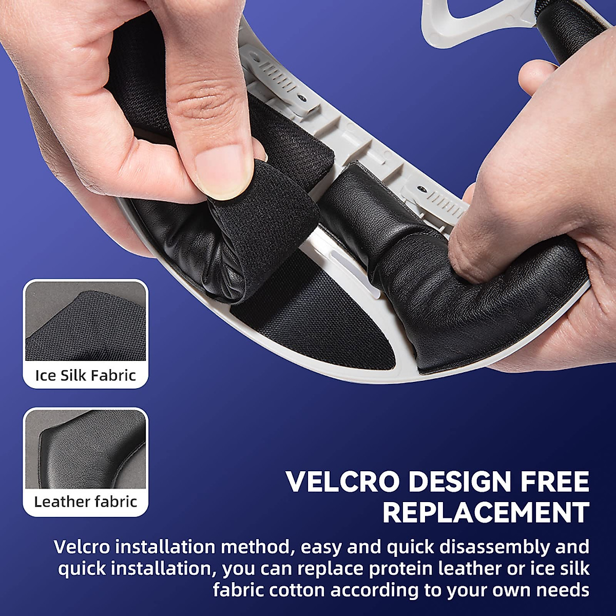 For Pico 4 Leather Protector Pad, Breathable Wide Ice Silk Protector Pad, VR Cooling Fan Set (Protective cover + ice silk sponge)