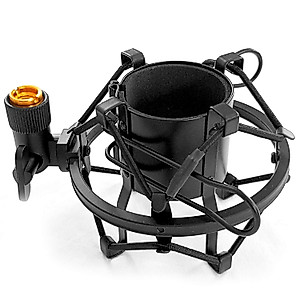 AxcessAbles MX-100 Professional Cardioid Studio Condenser XLR Microphone with AxcessAbles SF-101 Half Dome Isolation Shield for Streaming & Studio Recording