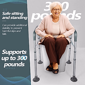 Toilet Safety Rails - FSA/HSA Eligible Heavy-Duty Adjustable Support Rails for Seniors and Disabled - Fits Any Toilet, Easy Installation, Foldable Design (300 LB)