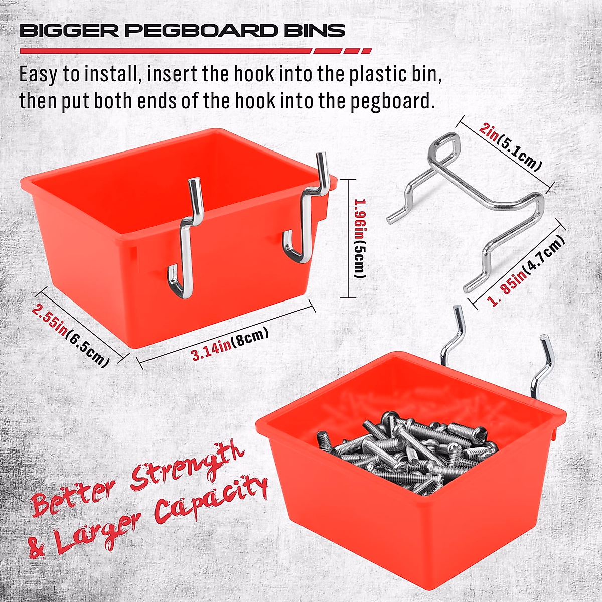 Ultimate 121-Piece Pegboard Hooks Set, Pegboard Accessories with Metal Hooks, Durable Peg Board Organizer Accessories, Pegboard Bins, Peg Board Tool Utility Hooks, Peg Board Hooks