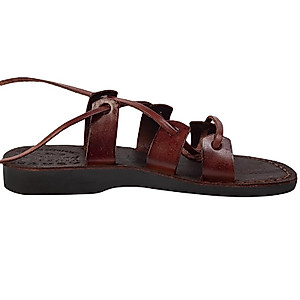 Holy Land Market Unisex Adults/Children Genuine Leather Biblical Sandals/Flip Flops/Slides/Slippers (Jesus) Suede V