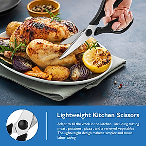 Kitchen Shears, Rkqoa Kitchen Scissors Heavy Duty Cooking Scissors, Dishwasher Safe Scissors Kitchen House Essentials Supplies, Stainless Steel Sharp Utility Shears for Turkey, Poultry, Chicken, Meat