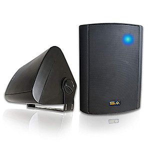 Outdoor Bluetooth Speakers, 5.25" Bluetooth Weatherproof Speakers for Deck Patio Backyard, Pair (Black)