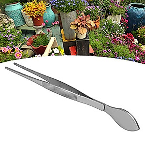 Bonsai Tweezers, Straight Tip Bonsai Spatula Tweezers Removing Moss Picking Up Sprigs Soil Loosening Tool Rustproof for Garden