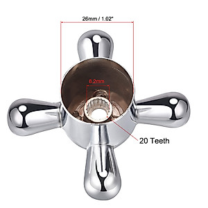uxcell Faucet Knob Handle, Alloy Handle Replacement for 8.2mm Diameter with 20 Teeth Valve Core, 69 x 31 x 27mm 2pcs