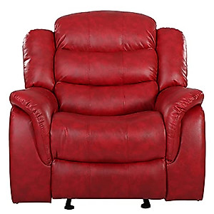 Christopher Knight Home Hawthorne Glider Recliner, Leather, Oxblood Red