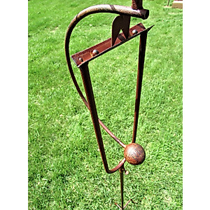 Big Sky Antiques Wing Flapping Kinetic Metal Brown Owl Yard Stake Rocking Wind Spinner Whirly-Gig Garden Art,Multicolor,21.5x 12.5x 55inch