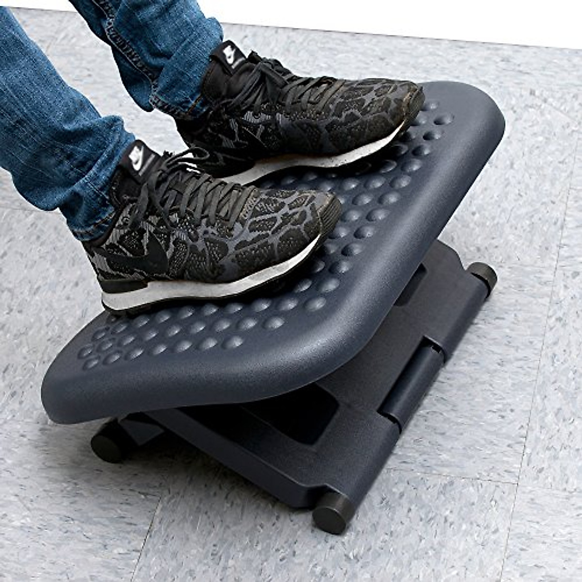 Mind Reader Anchor Collection, Adjustable Ergonomic Foot Rest, Set of 2, 17"L x 13"W x 6.25"H, Black