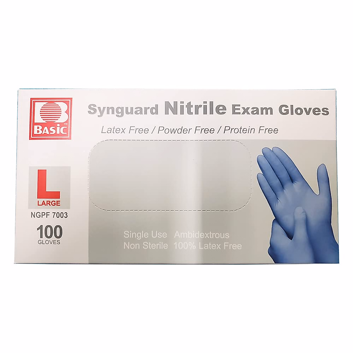 PetroStone Energy Disposable SynGuard Nitrile Exam Gloves NGPF7002, Powder Free, Latex Free, Protein Free, Medical Grade, Blue, Medium, 10 Boxes (1000 Count)