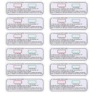20pcs Light Test Cards UVA UVC Test Cards Light Wavelength Indicator Cards