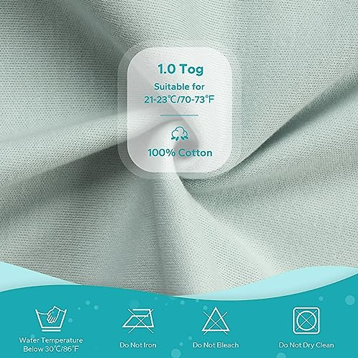 ZIGJOY Baby Transition Swaddle Sack, Snug Fit Arms Up Swaddle with 2-Way Zipper, 100% Cotton Self-Soothing Sleep Sack for Better Sleep, 1.0 TOG, Mint Green, 3-6 Months
