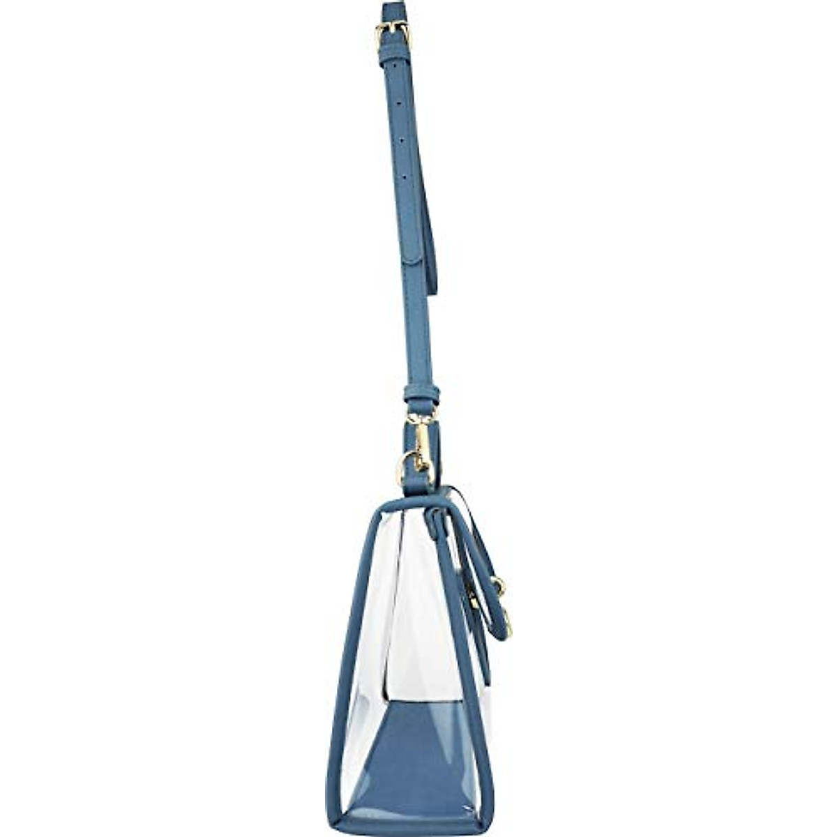 B BRENTANO Clear Top Handle Satchel Crossbody Bag with Removable Wristlet Pouch (Stadium Policy-Compliant Bag) (Blue)