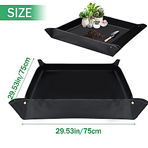 Repotting Mat for Plant Transplanting Indoor Thickened Waterproof Portable Foldable Gardening PottingTray Mat Plant Tool Accessories for Plants Succulents Cactus Bonsai Pots Garden Gift 29.5"x29.5"