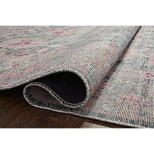 Loloi II Elysium Collection ELY-02 Graphite/Multi, Traditional 7'-6" x 9'-6" Area Rug