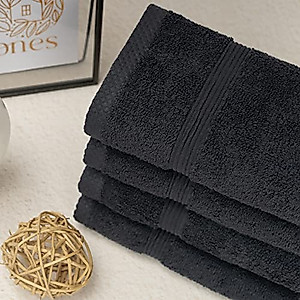 La Miones | 100% Turkish Cotton, Face Washcloths for Bathrooms | Quick Dry Wash Rags for Kitchen, Best for Makeup | Small Wash Cloths for Your Face and Body | Dark Gray
