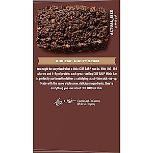 CLIF BAR Minis - Chocolate Brownie Flavor - Made with Organic Oats - 4g Protein - Non-GMO - Plant Based - Snack-Size Energy Bars - 0.99 oz. (20 Pack) - CASE
