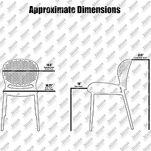 2xhome Set of 4 Modern Pool Patio Chairs, Stackable Dining Side Chairs for Indoor Outdoor Kitchen Living Room Restaurant, Black