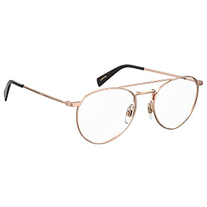 Levi's LV 1006 Oval Prescription Eyeglass Frames, Gold Copper/Demo Lens, 52mm, 19mm