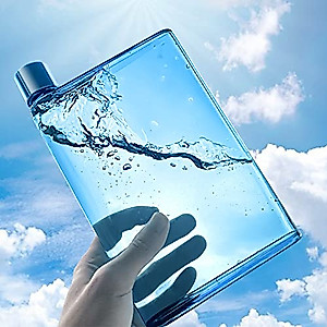 Reusable Slim Flat Water Bottle 420ml Portable - Fits in Pocket &Random Corner.Portable Cup for School,Sports, Travel, Dining Time