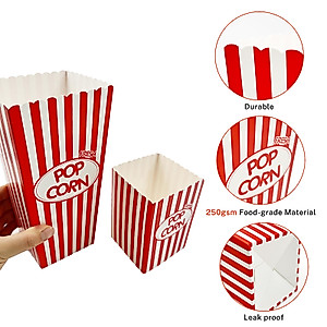 SNAIL GARDEN 30 Pcs Popcorn Boxes, 20Pcs 46oz&10Pcs 16oz Movie Night Snack Bucket, Red/White Food Container,Disposable Paper Box,Durable Cardboard Boxes For Family Party Picnic Festivals Decoration