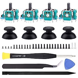 Ikpek 2 Pack Joystick Replacement for PS5 Controller, 3D Analog Sensor Module Thumb Sticks Replacement Part with Thumbsticks Repair Screwdriver Kit for PlayStation 5 DualSense Controller
