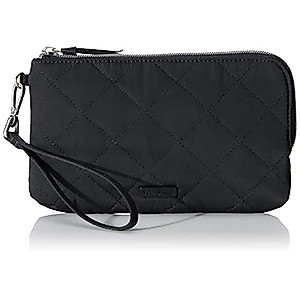 Vera Bradley Women's Performance Twill Wristlet With RFID Protection, Black, One Size