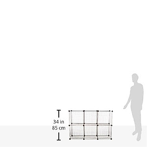 Whitmor Storage Cubes - Stackable Interlocking Wire Shelves - Black (Set of 6)