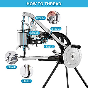 IRONWALLS Leather Cobbler Manual, Heavy Duty Hand Shoe Repair Mending Sewing Machine with Needles, Leather Stitching Sewing Machine for Canvas Cotton Linen, Bags, Cloths, Tents