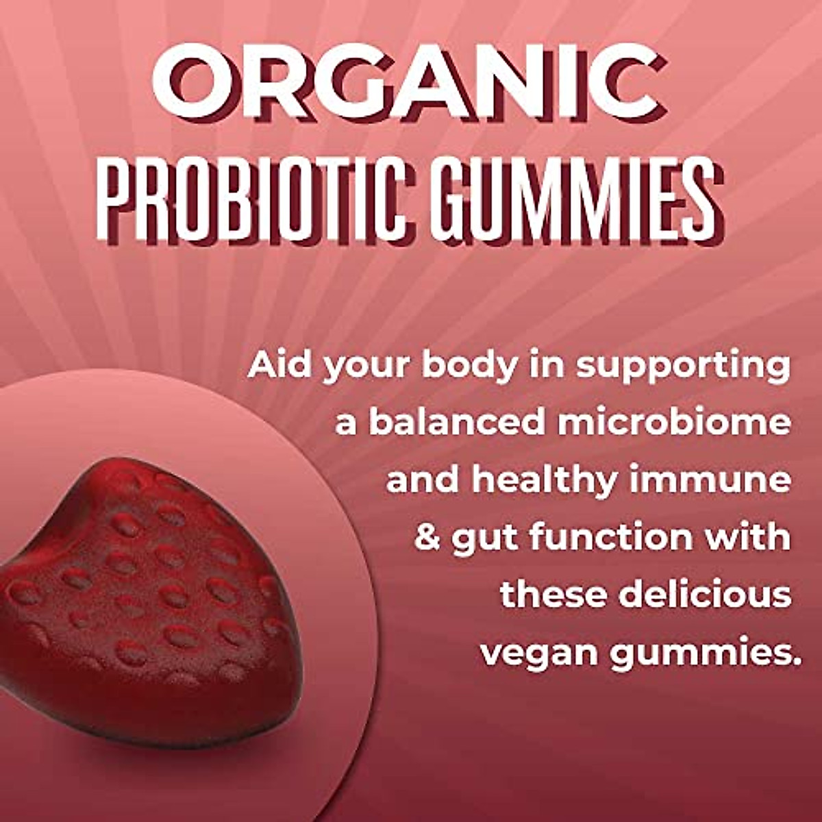 MaryRuth Organics Probiotic | USDA Organic Probiotic Gummies | Probiotic Digestive Support | Immune Support | Digestive & Gut Health Supplement | Vegan | Non-GMO | Gluten Free | 60 Count