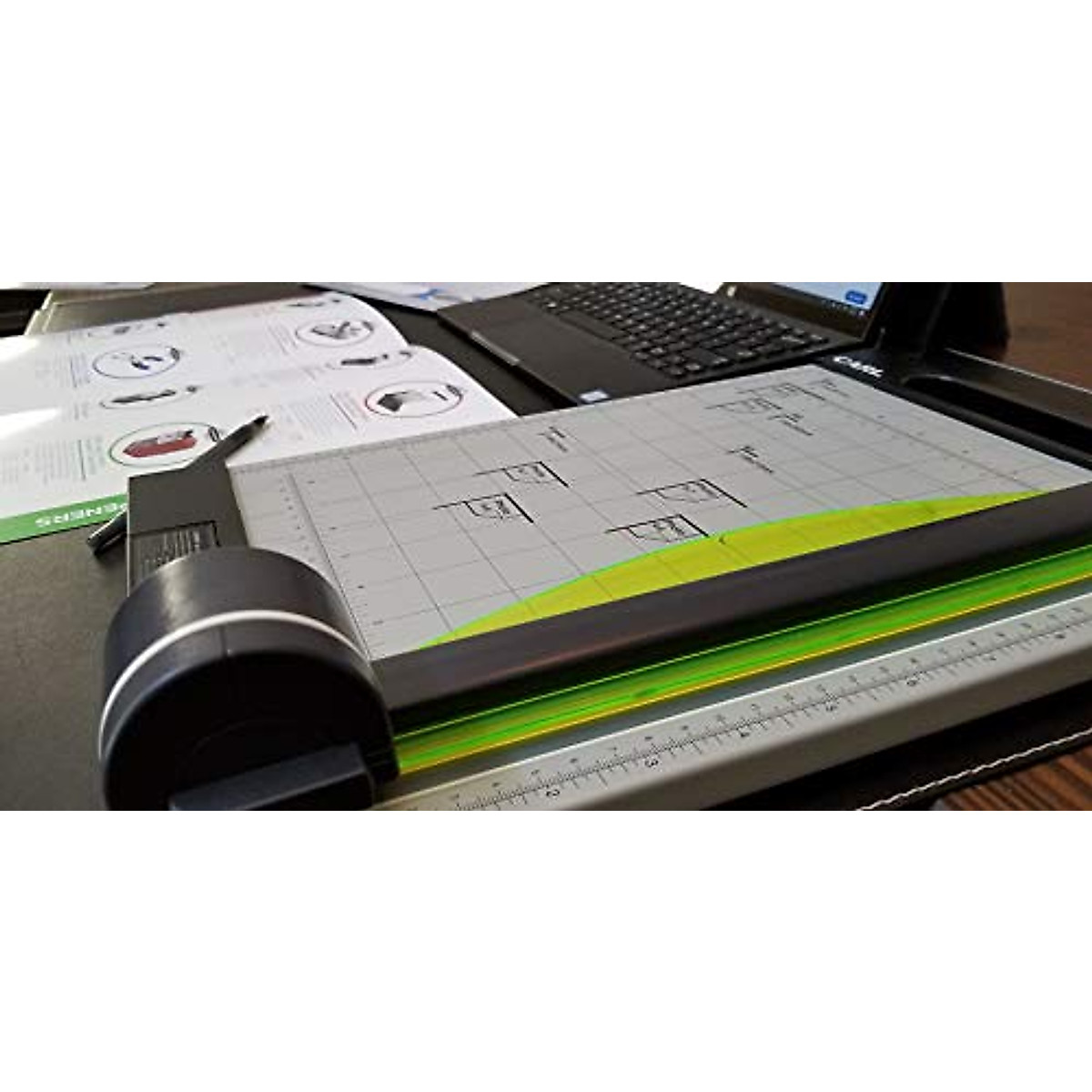 CARL 12 inch-Green Friendly, Professional Rotary Paper Trimmer, 12-inch, 15 Sheet Cutting Capacity, Black and Silver