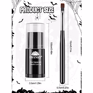 EBANKU 2Pcs White Black Face Body Paint Stick, , Eye Black Sticks for Sports White Cream-Blendable Stick Waterproof Sweatproof for Christmas Cosplay