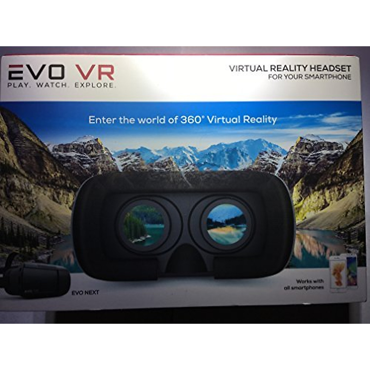 EVO VR - Virtual Reality Headset for All Smartphones - IOS & Android - Black color