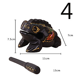 NIEFENG Craft Wooden Lucky Frog Croaking Musical Instrument Home Office Decor(4)