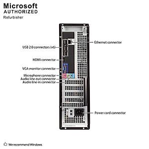 DELL Optiplex 3010 DT High Performance Business Desktop Computer, Intel Quad Core i5-3470 up to 3.6GHz, 8GB Memory, 2TB HDD, DVD, VGA, Windows 10 Professional 64 Bit (Renewed)']