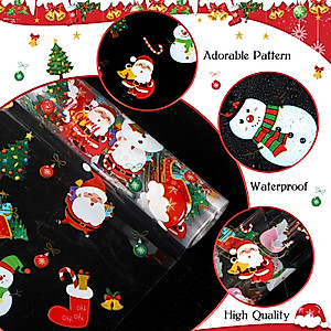 Christmas Cellophane Wrapping Paper 100 ft x 16 Inch 2.5 Mil Thick Cello Wrap Roll Crystal Clear Xmas Tree Santa Paper Wrapper Snowman Cellophane Gift Wrap for Treat Small Basket Craft Holiday