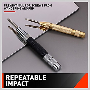 HORUSDY 2-Pack Super Strong 6" Automatic Centre Hole Punch, Adjustable Impact, Center Punch